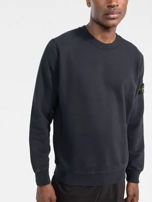 Stone Island Compass-patch Cotton Sweatshirt - Blue