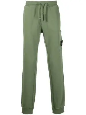 Stone Island Tapered Fleece Track Trousers - Green