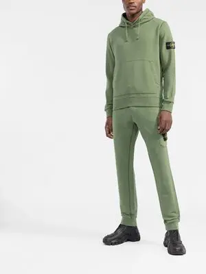 Stone Island Tapered Fleece Track Trousers - Green