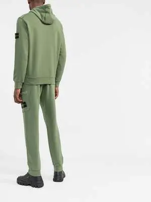 Stone Island Tapered Fleece Track Trousers - Green