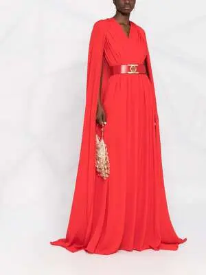 Elie Saab Belted Cape-effect Gown