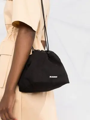 JIL SANDER Logo Drawstring Shoulder Bag