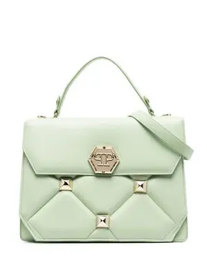 Philipp Plein Logo Stud-embellished Tote Bag - Green