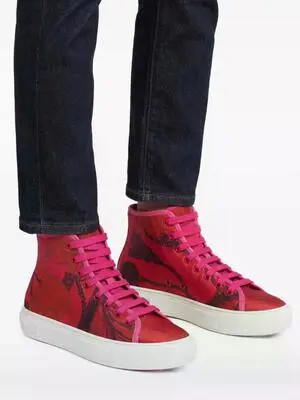 FERRAGAMO Print Detail Lace-up Sneakers
