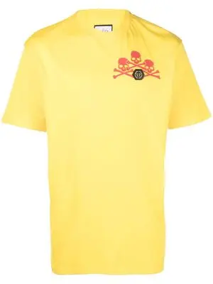 Philipp Plein Skull-print Detail T-shirt - Yellow