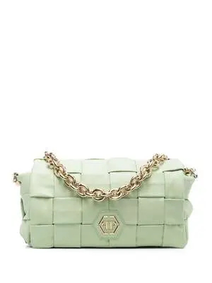 Philipp Plein Intertwined Leather Shoulder Bag - Green