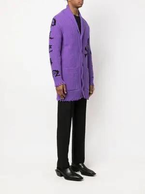 Philipp Plein Intarsia-knit Logo Cardigan