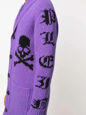 Philipp Plein Intarsia-knit Logo Cardigan