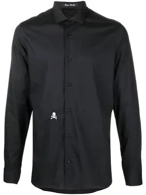 Philipp Plein Embroidered Skull Cotton Shirt