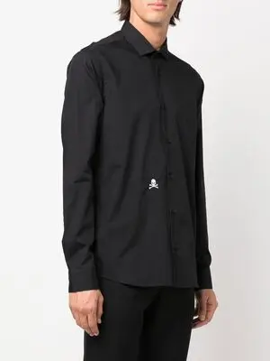 Philipp Plein Embroidered Skull Cotton Shirt