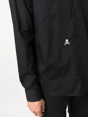 Philipp Plein Embroidered Skull Cotton Shirt