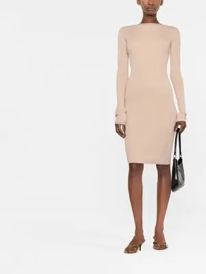 Philipp Plein Lace-up Detailed Midi Dress - Neutrals