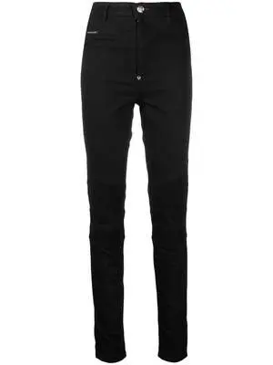 Philipp Plein High-waisted Biker Jeans - Black