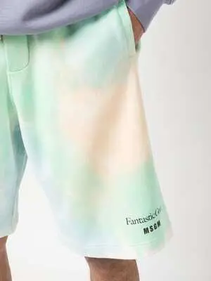 MSGM Logo-print Tie-dye Shorts