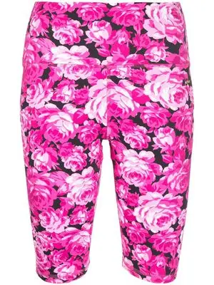 MSGM Floral-print Bike Shorts - Pink