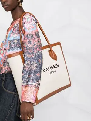 Balmain B-army Shopper Tote - Neutrals