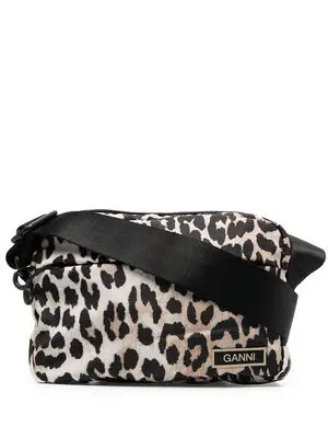 GANNI Leopard-print Crossbody Bag