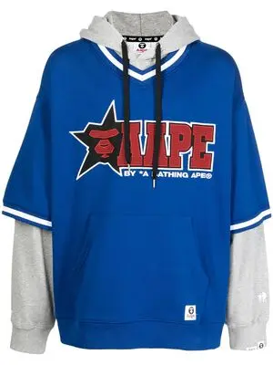 AAPE BY *A BATHING APE Logo-print Pullover Hoodie - Blue
