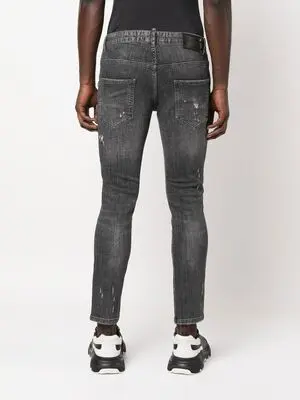 Philipp Plein Distressed Straight-leg Jeans