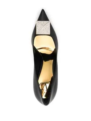Valentino Garavani 100mm One Stud Embellished Pumps