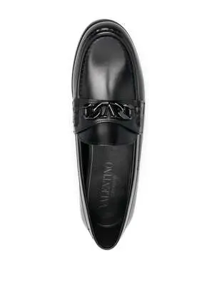 Valentino Garavani Vlogo Chain Leather Loafers