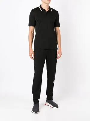 BOSS Logo Embroidered Polo Shirt - Black