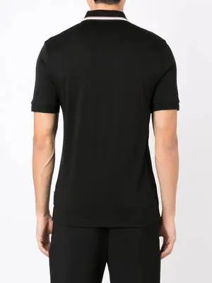 BOSS Logo Embroidered Polo Shirt - Black
