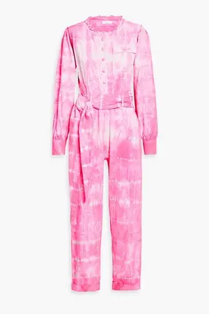 LoveShackFancy Paca Tie-dyed Denim Jumpsuit - Pink