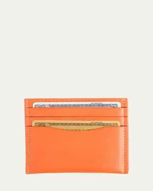 ROYCE NEW YORK Personalized Leather Rfid-blocking Minimalist Card Case - Orange