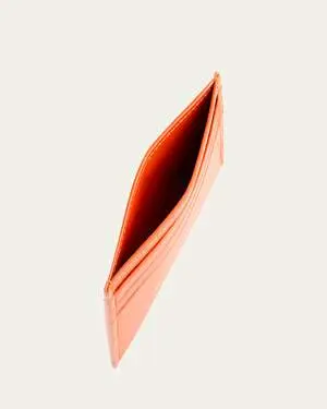 ROYCE NEW YORK Personalized Leather Rfid-blocking Minimalist Card Case - Orange