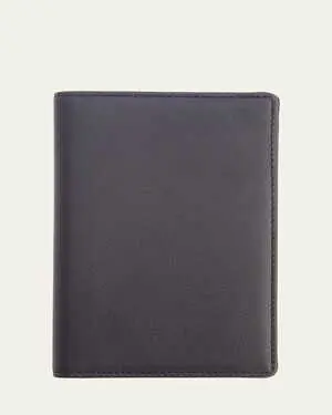 ROYCE NEW YORK Personalized Leather Rfid-blocking Passport Wallet With Vaccine Card Pocket - Black