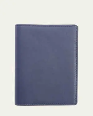 ROYCE NEW YORK Personalized Leather Rfid-blocking Passport Wallet With Vaccine Card Pocket - Navy Blue