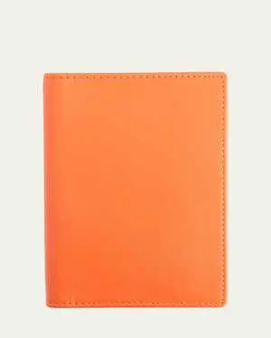 ROYCE NEW YORK Personalized Leather Rfid-blocking Passport Wallet With Vaccine Card Pocket - Orange