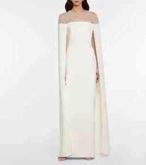 Safiyaa Bridal Embellished Cape Gown