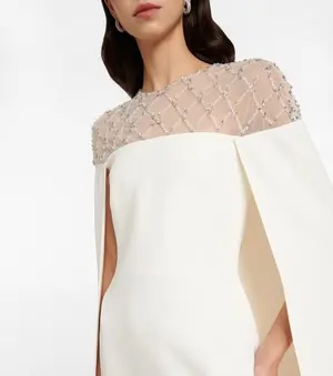 Safiyaa Bridal Embellished Cape Gown