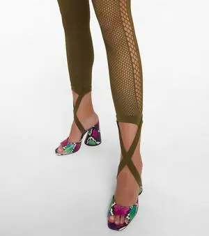Attico Jersey And Mesh Stirrup Leggings