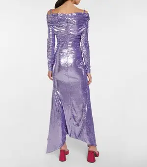 Attico Sequined Off-the-shoulder Gown