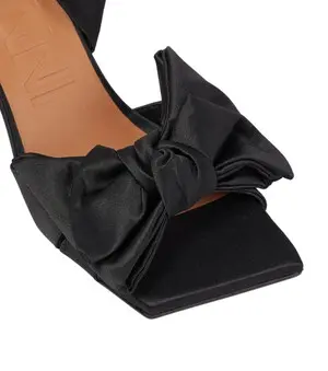 GANNI Bow-trimmed Lace-up Sandals