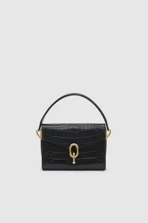 ANINE BING Mini Colette Croc-embossed Leather Crossbody Bag
