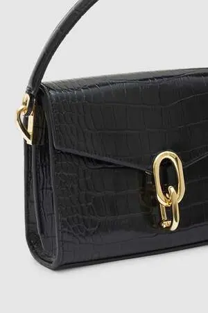 ANINE BING Mini Colette Croc-embossed Leather Crossbody Bag