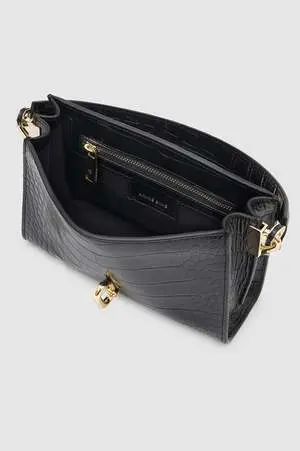 ANINE BING Mini Colette Croc-embossed Leather Crossbody Bag