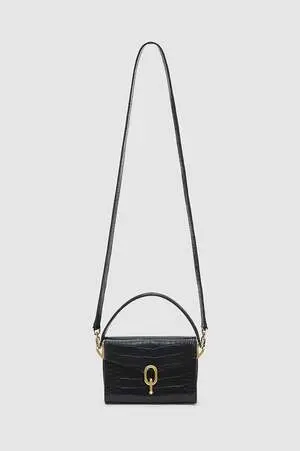 ANINE BING Mini Colette Croc-embossed Leather Crossbody Bag