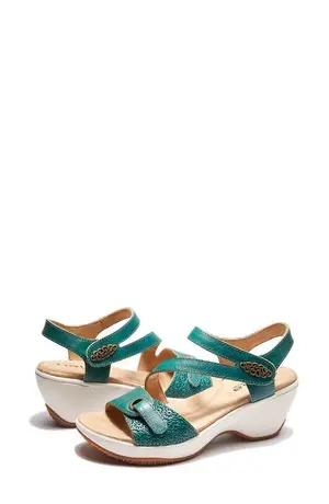HALSA FOOTWEAR Cindy Leather Sandals - Blue
