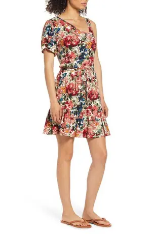 Loveappella Flounce Hem One-shoulder Dress