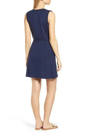 Loveappella Drape Twist Dress - Navy