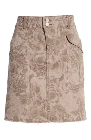 Wit & Wisdom Stretch Cotton Skirt With Flap Pocket - Moon Rock