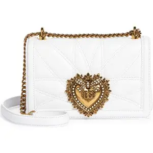 Dolce & Gabbana Devotion Lambskin Crossbody Bag - Optical White