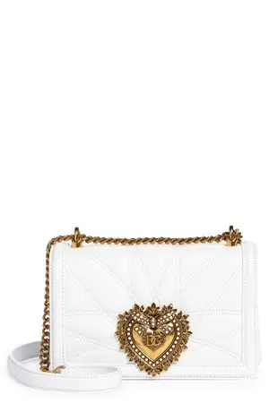 Dolce & Gabbana Dolce&Gabbana Devotion Lambskin Crossbody Bag Optical White