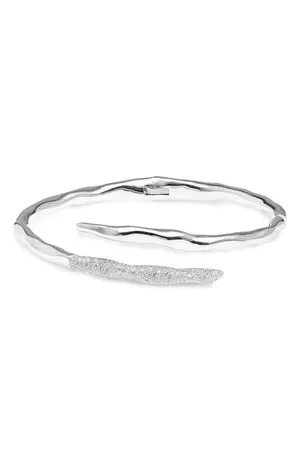 Ippolita Stardust Squiggle Pavé Diamond Bangle Bracelet - Silver