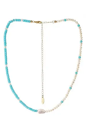 Ettika Genuine Pearl And Bead Necklace - Gold
